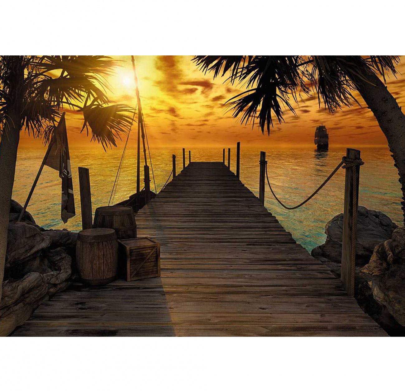 Komar Treasure Island Mural - Direct Paint